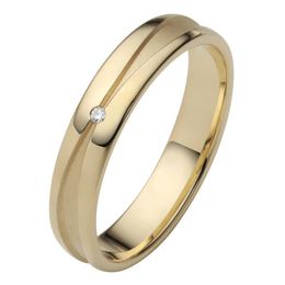 Firetti Damen Trauring "Schmuck Geschenk Gold 750 Hochzeit Ehering "LIEBE"", 68, 0,01 SI = kleine Einschl&uuml;sse mit Brillant, Gelbgold 375, 4mm, gold,