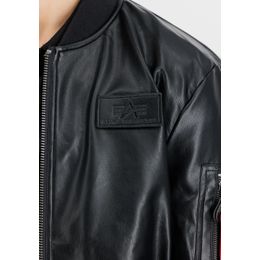 Herren Lederjacke "MA-1 VF Vegan Leather Light", schwarz, Gr. S, Alpha Industries, Obermaterial: 100% Polyurethan, Futter: 100% Polyester, Jacken