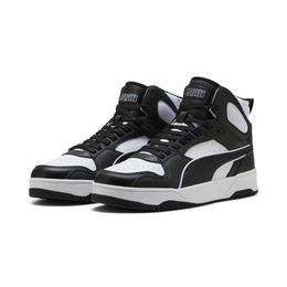 Puma Herren Sneaker "RBD BREAK MID", Gr. 45, schwarz-wei&szlig;, Leder, mehrfarbig, Schuhe, kn&ouml;chelhoch, mit Gummilaufsohle, Obermaterial aus Leder