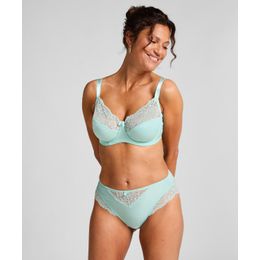 Hunkem&ouml;ller HUNKEM&Ouml;LLER Damen Slip "Slip Sophie", Gr. Lblau, 53% Polyester, 37% Polyamid, 10% Elasthan, Unterhosen
