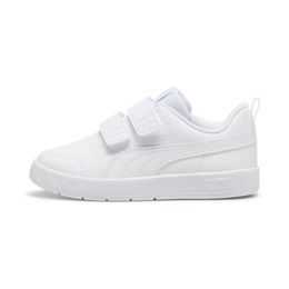 Puma M&auml;dchen Sneaker "COURTFLEX V3 V PS", Gr. 30, wei&szlig;, Synthetik, Schuhe, f&uuml;r vielseitige Aktivit&auml;ten, mit Textil-Innenfutter