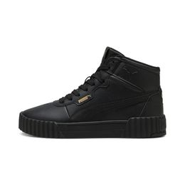 Puma Damen Sneaker "CARINA 3.0 MID", Gr. 36, schwarz, Leder, Synthetik, Schuhe, kn&ouml;chelhoher Schnitt, Schn&uuml;rung, nicht herausnehmbare Innensohle
