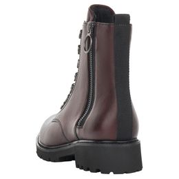 Remonte Damen Schn&uuml;rstiefelette, Gr. 43, rot, Leder, used, Schuhe, Blockabsatz, Stiefelette, Schn&uuml;rboots, im modischen Used Look