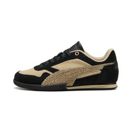 Puma Damen Sneaker "BELLA DONNA SD TOPCAT", Gr. 42toasted almond, Puma schwarz, Leder, Schuhe, mit Animal-Print, mit Textil-Innenmaterial, mit