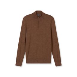 OLYMP Herren Strickpullover "OLYMP Casual Strick, Regular Fit", braun, Gr. XL, 100% Schurwolle, Pullover