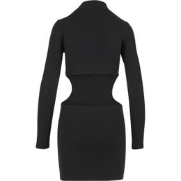 Urban Classics Damen Shirtkleid "Urban Classics Ladies Cut Out Mini Dress"schwarz, Gr. XL, unifarben, 60% Baumwolle, 40% Polyester, Kleider