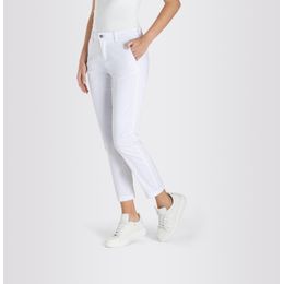 MAC Damen Chinohose "CHINO turn up", wei&szlig;, Gr. 44, unifarben, Web, Obermaterial: 96% Baumwolle, 4% Elasthan, Hosen, mit dezentem Glanz, elegant und