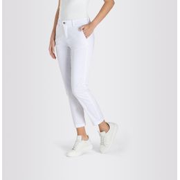 MAC Damen Chinohose "CHINO turn up", wei&szlig;, Gr. 40, unifarben, Web, Obermaterial: 96% Baumwolle, 4% Elasthan, Hosen, mit dezentem Glanz, elegant und