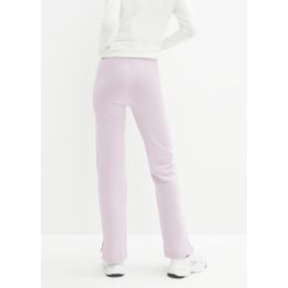 bonprix Damen Jerseyhoseschwarz, rauchflieder, Gr. 40, kontrastfarbene Details, meliert, unifarben, Jersey, Obermaterial: 95% Baumwolle, 5% Elasthan,