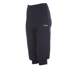 WINSHAPE Damen Sporthose "WBE12", blau, Gr. M, 90% Baumwolle, 10% Elasthan, Hosen, 3/4-Trainingshose