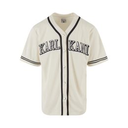 Karl Kani Herren Kurzarmshirt "Karl Kani College Baseballshirt"sanftes wei&szlig;, schwarz, Gr. XS, bedruckt, 100% Polyester, Shirts