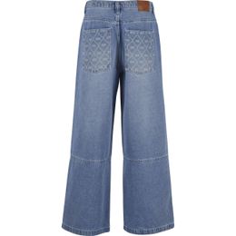 Karl Kani Herren Bequeme Jeans "Karl Kani OG Aop Back Pocket Relaxed Baggy"medium blau, Gr. 34, unifarben, 64% Baumwolle, 19% Polyester, 17% Viskose,