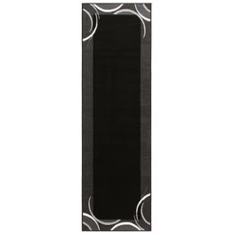 L&auml;ufer OTTO HOME, B:90cm H:7mm L:250cm, grau, Kunstfaser, Flur, Teppiche, "Noah", mit Bord&uuml;re, L&auml;ufer, Br&uuml;cke, Kurzflor, verspieltes Design, elegant