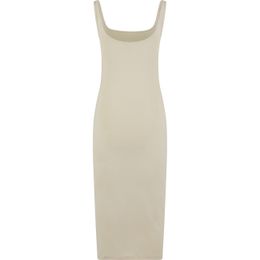 Urban Classics Damen Shirtkleid "Urban Classics Ladies Basic Long Cotton Jersey Dress", beige, Gr. S, unifarben, 95% Baumwolle, 5% Elasthan, Kleider