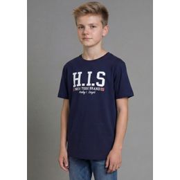 H.I.S. H.I.S Jungen T-Shirt "2er Pack T-Shirts mit Logodrucken f&uuml;r Jungen", bunt, Gr. 140, bedruckt, Single Jersey, Obermaterial: 100% Baumwolle, Shirts,