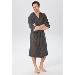 Unisex-Bademantel OTTO HOME, L:120cm, grau, Baumwolle, Hausm&auml;ntel, "Sanremo, ideal f&uuml;r Sauna & Spa, Hotelbademantel, Morgenmantel", mit Taschen,