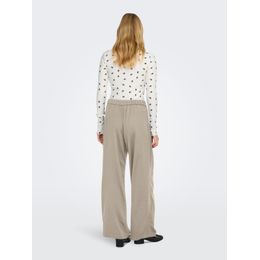 Only Damen Anzughose "ONLSANIA LIFE WIDE BUCKLE PANT JRS", beige, Gr. XL, unifarben, Jersey, Obermaterial: 95% Polyester, 5% Elasthan, Hosen,