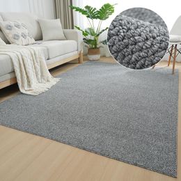 Teppich OTTO HOME, B:60cm H:5mm L:90cm, grau, Kunstfaser, Wohnzimmer, Teppiche, "Lilia", Sisal-Optik, uni, waschbar, Wohnzimmer, Schlafzimmer,