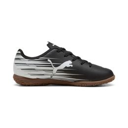 Puma M&auml;dchen Fu&szlig;ballschuh "ATTACANTO II IT JR", Gr. 35,5, schwarz-wei&szlig;, Synthetik, bedruckt, Schuhe, f&uuml;r Hallenb&ouml;den, mit weichem