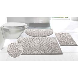 Badematte OTTO HOME, H:10mm, grau, Polyester, Badematten, "Louvres, Badvorleger, Badezimmer Teppich, Duschvorleger", Badteppich, Uni Farben,