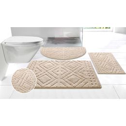 Badematte OTTO HOME, H:10mm, beige, Polyester, Badematten, "Louvres, Badvorleger, Badezimmer Teppich, Duschvorleger", Badteppich, Uni Farben,