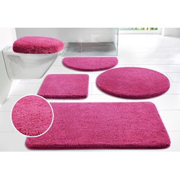 Badematte OTTO HOME, H:32mm, pink, Kunstfaser, Badematten, "Merida, Badvorleger, Badezimmer Teppich", Badteppich, Uni Farben, rechteckig, rund & als