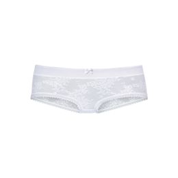 Lascana Damen Panty, Gr. 32, wei&szlig;, Spitze, Obermaterial: 88% Polyamid, 12% Elasthan, Unterhosen, aus floraler Jacquardspitze