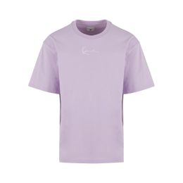 T-Shirt Karl Kani "Karl Kani Small Signature Essential Tee", Jungen, Gr. M, violet, 100% Baumwolle, bedruckt, oversize, Rundhals, Shirts T-Shirt