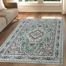 Teppich OTTO HOME, B:60cm H:7mm L:110cm, gr&uuml;n, Kunstfaser, Wohnzimmer, Teppiche, "Oriental, Made in Belgium", Orient-Optik, mit Bord&uuml;re, Teppich,