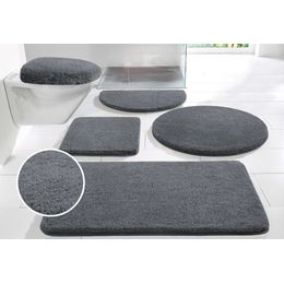 Badematte OTTO HOME, H:32mm, grau, Kunstfaser, Badematten, "Merida, Badvorleger, Badezimmer Teppich", Badteppich, Uni Farben, rechteckig, rund & als