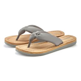 ELBSAND Damen Badezehentrenner "Sandale, Badelatsche, Flip Flop, Mule, Badeschlappe, Pantolette", Gr. 37, grau, Obermaterial: 100% Textilmaterial.