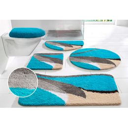 Badematte OTTO HOME, H:20mm, blau, Polyacryl, Badematten, "Magnus, Badvorleger, Badezimmer Teppich", mehrfarbig, Badteppich, Badematten auch als 2