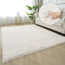 Hochflor-Teppich OTTO HOME, B:120cm H:37mm L:180cm, beige, Kunstfaser, Teppiche, "Leava, besonders weich und kuschelig, leichter Glanz", uni,