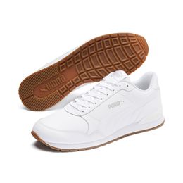 Sneaker Puma "ST RUNNER V2 FULL L", Damen, Gr. 38,5, Puma wei&szlig;, gray violet, Leder, Schuhe Sneaker, mit Schn&uuml;rverschluss, mit SOFTFOAM+ D&auml;mpfungstechnologie, aus Leder