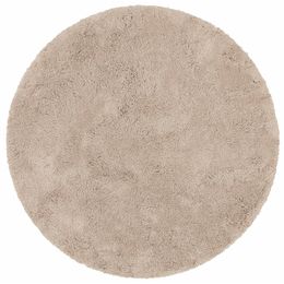 Teppich OTTO HOME, H:35mm &Oslash;:190cm, beige, Kunstfaser, Wohnzimmer, Teppiche, "Desner, Hochflor Teppiche", Mikrofaser, weich, flauschig, Wohnzimmer,