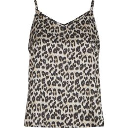 Tanktop Urban Classics "Urban Classics Ladies Leo Slip Top", Damen, Gr. XS, leo, 100% Polyester, normal, Tops Tanktop
