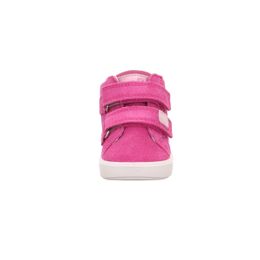 Superfit Damen Sneaker "SUPIES WMS: mittel", Gr. 23pink, rosa herzchen, Leder, Polyester, Veloursleder, Schuhe, Klettschuh, mit herausnehmbarer