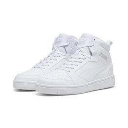 Puma Herren Sneaker "REBOUND V6", Gr. 46, wei&szlig;, Synthetik, unifarben, Schuhe, kn&ouml;chelhoch, wasserabweisendes Obermaterial, weiche Innensohle