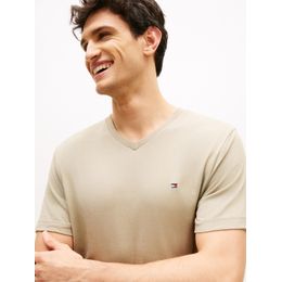 Tommy Hilfiger Herren V-Shirt "ESSENTIAL V-NECK"keystone, Gr. XL, Single Jersey, Obermaterial: 100% Baumwolle, Shirts, unifarben, casual, regular