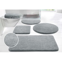 Badematte OTTO HOME, H:32mm, silber, Kunstfaser, Badematten, "Merida, Badvorleger, Badezimmer Teppich", Badteppich, Uni Farben, rechteckig, rund &