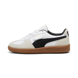 Puma M&auml;dchen Sneaker "PALERMO LTH JR", Gr. 38, wei&szlig;, Leder, unifarben, Schuhe, mit leicht profilierter Gummisohle, mit Schn&uuml;rung, sportlicher Stil