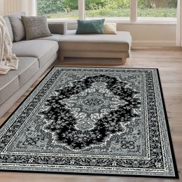 Teppich OTTO HOME, B:80cm H:7mm L:150cm, grau, Kunstfaser, Wohnzimmer, Teppiche, "Oriental, Made in Belgium", Orient-Optik, mit Bord&uuml;re, Teppich,