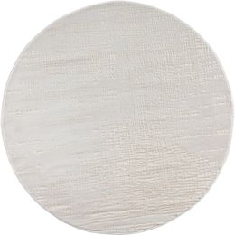 Teppich OTTO HOME, H:12mm &Oslash;:140cm, beige, Kunstfaser, Wohnzimmer, Teppiche, "Ariano, dezenter Glanz mit Hoch-Tief-Struktur", Vintage Design, Schrumpf
