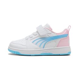 Puma M&auml;dchen Sneaker "REBOUND V6 LO JELLY HEAVEN AC PS", Gr. 29, blau, Synthetik, unifarben, Schuhe, f&uuml;r Kinder, mit leicht profilierter