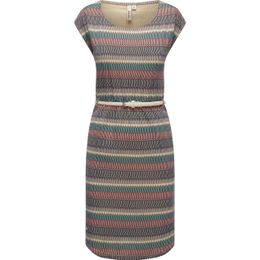 Ragwear Damen Shirtkleid "Lilithe YOUMODO", blau, Gr. L, Obermaterial: 50% Baumwolle, 50% Modal, Kleider, Sommerkleid mit Alloverprint und