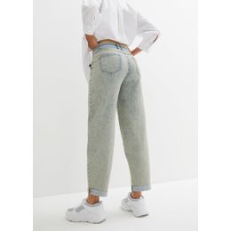 bonprix Damen Boyfriend-Jeans, blau, Gr. 46, Denim/Jeans, Obermaterial: 82% Baumwolle, 17% Polyester, 1% Elasthan, Jeans, weites Bein, Loose Fit, mit