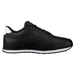 Puma Damen Sneaker "ST RUNNER V2 FULL L", Gr. 47, schwarz, Leder, Schuhe, mit Schn&uuml;rverschluss, mit SOFTFOAM+ D&auml;mpfungstechnologie, aus Leder