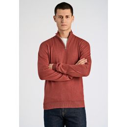 LINDBERGH Herren Troyer "Troyer Slim Fit", rot, Gr. L, Obermaterial: 80% Viskose, 20% Nylon, Pullover