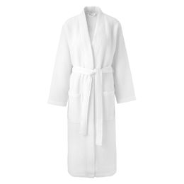 Unisex-Bademantel OTTO HOME, L:125cm, wei&szlig;, Baumwolle, Hausm&auml;ntel, "Inga, Waffelpiqu&eacute;, leicht, ideal f&uuml;r Sauna & Spa, Hotelbademantel", kleines