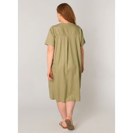 Damen Tunikakleid "Yacinthe", gr&uuml;n, Gr. 54, Base Level Curvy, Web, Obermaterial: 55% Leinen, 45% Viskose, Kleider, Gro&szlig;e Gr&ouml;&szlig;en